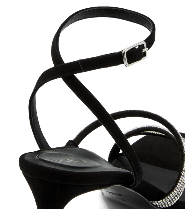 Sofia: Black Suede with Crystals – INEZ